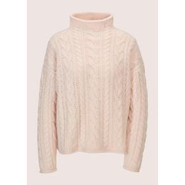 Madeleine Mode MADELEINE Damen Longpullover "Strickpullover Stilvoller Grobstrickpullover mit Zopfmuster", rosa, Modern, Gr. 40, Obermaterial: 90% Schurwolle WV.