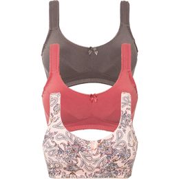 bonprix Damen B&uuml;stenhebe, Gr. 75, rosa, Obermaterial: 95% Baumwolle, 5% Elasthan. Futter: 100% Baumwolle, mehrfarbig, unifarben, BHs, mit Haken &