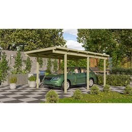 Karibu Einzelcarport 'Eco 1' 304 x 490 cm Kiefer KDI PVC-Dach