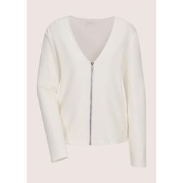 Madeleine Mode MADELEINE Damen Langarmshirt "Shirtjacke Elegante Viskosejacke mit Rei&szlig;verschluss", wei&szlig;, Modern, Gr. 48, Obermaterial: 70% Viskose CV. 25% Polyester