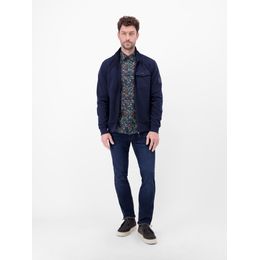 Lerros Herren Langarmhemd "Langarmhemd mit floralem Printmuster"classic navy, Gr. XXXL, 97% Baumwolle, 3% Elasthan, Hemden