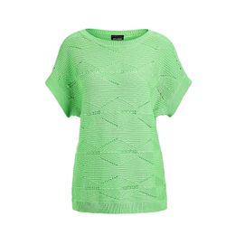 GOLDNER Damen Strickpullover "Kurzgr&ouml;&szlig;e Kurzarm Baumwoll-Strickshirt", gr&uuml;n, Gr. 24, Obermaterial: 50% Baumwolle CO. 50% Polyacryl PAN., Pullover,