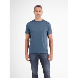 Lerros Herren T-Shirt "Basic T-Shirt mit Logostitch, unifarben", blau, Gr. S, 100% Baumwolle, Shirts