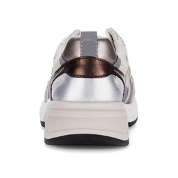 Gabor Damen Keilsneaker "DAVOS", Gr. 38, silber, Glattleder, Textil, metallic, Schuhe, Freizeitschuh, Halbschuh, Schn&uuml;rer in Komfortweite H (= sehr