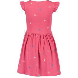 Blue Seven M&auml;dchen Jerseykleid, pink, Gr. 98, bedruckt, Jersey, Obermaterial: 100% Baumwolle, Kleider