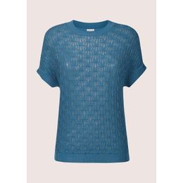 Madeleine Mode MADELEINE Damen Longpullover "Strickpullover Viskosepullover mit Ajour-Muster", blau, Modern, Gr. 34, Obermaterial: 65% Viskose CV. 35% Polyamid PA.,