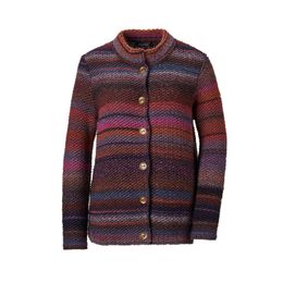 GOLDNER Damen Strickjacke "Multicolor Woll-Jacke mit Stehkragen", blau, Gr. 46, Obermaterial: 53% Schurwolle WV. 47% Polyacryl PAN., Strickjacken,