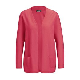 GOLDNER Damen Strickjacke "Kurzgr&ouml;&szlig;e Cardigan in langer offener Form", rot, Gr. 22, Obermaterial: 100% Kaschmir WS., Pullover, Aufwendig in Form
