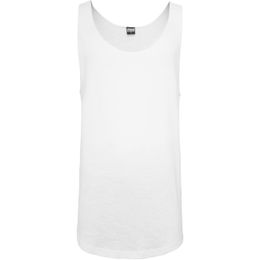 Urban Classics Herren Tanktop "Urban Classics Herren Long Shaped Open Edge Loose Tank"wei&szlig;, Gr. L, unifarben, 100% Baumwolle, Tops
