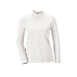 GOLDNER Damen Longpullover "Stehkragenshirt mit Langarm", wei&szlig;, Gr. 48, Obermaterial: 92% Baumwolle CO. 8% Elasthan EL., Pullover, Ohne