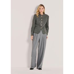 Madeleine Mode MADELEINE Damen Jackenblazer "Strickblazer Schicker Kurzblazer mit Stehkragen", grau, Modern, Gr. 40, Obermaterial: 100% Polyester PES., Blazer,