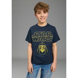 T-Shirt Kidsworld "STAR WARS: DARTH VADER - Disney Shirt", Jungen, Gr. 104/110, schwarz, Single Jersey, Obermaterial: 100% Baumwolle, bedruckt, Basic h&uuml;ftlang, Rundhals, Shirts T-Shirt, DARTH VADER Shirt. Kurzarm, mit modischem Druck, aus Baumwolle