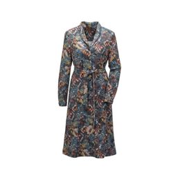 GOLDNER Damen Midikleid "Hemdblusenkleid mit Bindeg&uuml;rtel", blau, Gr. 44, Obermaterial: 88% Polyester PES. 10% Viskose CV. 2% Elasthan EL., Kleider,