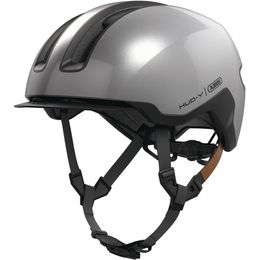 Abus Fahrradhelm "HUD-Y", L Kopfumfang: 57cm - 61cm, silber, Helme