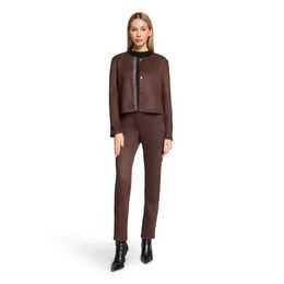 Betty Barclay Damen Jackenblazer "Damen mit aufgesetzten Taschen", braun, Gr. 44, Samt, Obermaterial: 95% Polyester, 5% Elasthan, Blazer