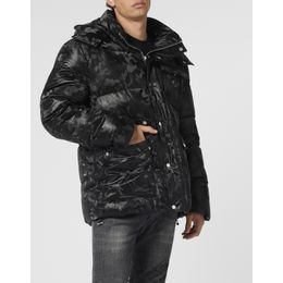 Philipp Plein Herren Winterjacke "Camouflage"02, schwarz, Gr. M, Obermaterial: 100% Polyester; Futter: 100% Polyester; F&uuml;llung: 100% Polyester, Jacken