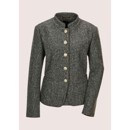 Madeleine Mode MADELEINE Damen Jackenblazer "Strickblazer Schicker Kurzblazer mit Stehkragen", grau, Modern, Gr. 34, Obermaterial: 100% Polyester PES., Blazer,