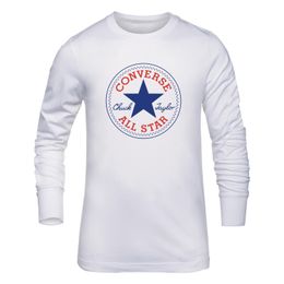 Converse Jungen Langarmshirt "CNVB CHUCK PATCH LS TEE", wei&szlig;, Gr. 134, Sweatware, Obermaterial: 100% Baumwolle, Shirts, f&uuml;r Kinder und Jugendliche,