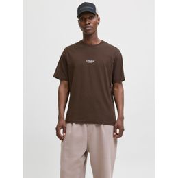 Jack & Jones T-Shirt JACK & JONES "JJESOHO TEE SS CREW NECK NOOS", Jungen, Gr. S, delicioso, Single Jersey, Obermaterial: 100% Baumwolle, bedruckt, relaxed fit normal, Rundhals, Shirts T-Shirt, Baumwolle, relaxed fit