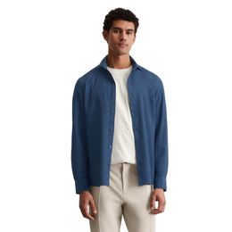 Marc O'Polo MARC O'POLO Herren Langarmhemd "aus leichtem Bio-Baumwoll-Chambray", blau, Gr. XXXL, unifarben, Obermaterial: 100% Baumwolle, Hemden