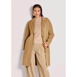 Madeleine Mode MADELEINE Damen Langmantel "Mantel Ungef&uuml;tterter, taillierter Wollmantel", beige, Modern, Gr. 40, Obermaterial: 100% Wolle WO., M&auml;ntel, Wollmantel in