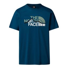 The North Face Herren T-Shirt "M SS MOUNTAIN LINE TEE"mineral ink, Gr. M, Jersey, Obermaterial: 100% Baumwolle, Shirts, sportlicher Stil, mit