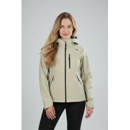 Icepeak Damen Softshelljacke "BURNET", beige, Gr. 40, Obermaterial: 100% Polyester, Jacken, atmungsaktiv, wasserabweisend, mit Wassers&auml;ule 10000, aus