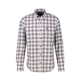 Lerros Herren Langarmhemd "Kariertes Flanellhemd in &Uuml;bergr&ouml;ssen", wei&szlig;, Gr. 6XL, 100% Baumwolle, Hemden