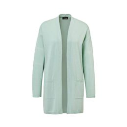 GOLDNER Damen Strickjacke "Kurzgr&ouml;&szlig;e Strickjacke aus Viskose-Baumwoll-Mix", gr&uuml;n, Gr. 22, Obermaterial: 60% Viskose CV. 40% Baumwolle CO.,