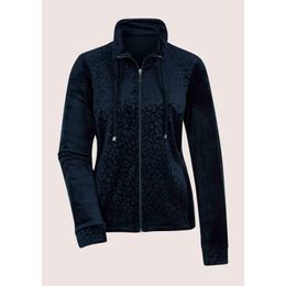 Madeleine Mode MADELEINE Damen Kurzjacke "Sweatjacke Flauschige Nickijacke mit Rei&szlig;verschluss", blau, Modern, Gr. 38, Obermaterial: 90% Polyester PES. 10% Elasthan