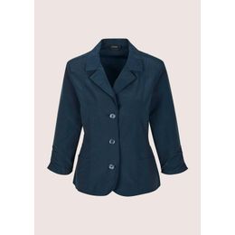 Madeleine Mode MADELEINE Damen Langarmshirt "Shirtjacke Sommerleichte Jacke mit Reverskragen", blau, Modern, Gr. 38, Obermaterial: 65% Baumwolle CO. 35% Polyamid