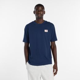 New Balance Herren T-Shirt "WOVEN LABEL T-SHIRT"navy, Gr. S, Obermaterial: 100% Baumwolle, Shirts, aus Baumwolle, auch in gro&szlig;en Gr&ouml;&szlig;en