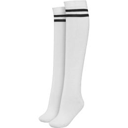 Str&uuml;mpfe Urban Classics "Urban Classics Damen Ladies College Socks", Damen, Gr. 36-39, wei&szlig;, schwarz, Elasthan, Polyester, normal, Socken Str&uuml;mpfe