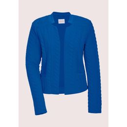 Madeleine Mode MADELEINE Damen Jackenblazer "Jacke Kurzer Jerseyblazer", blau, Modern, Gr. 40, Obermaterial: 83% Polyester PES. 14% Viskose CV. 3% Elasthan EL.,