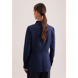Seidensticker Damen Klassische Bluse, blau, Gr. 36, unifarben, 100% Baumwolle, Blusen, 1/1 Stehkragen Uni