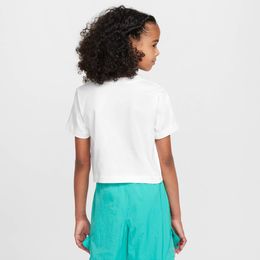 Nike Sportswear Kinder Laufshirt "Nike Sportswear Big Kids' (Girls') Cropped T-Shirt", wei&szlig;, Gr. XL, Obermaterial: 100% Baumwolle, Shirts, f&uuml;r Teens,