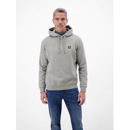 Lerros Herren Hoodie "Sweat Hoodie", grau, Gr. S, 50% Baumwolle, 50% Polyester, Sweatshirts, Weicher Hoodie, Kapuze mit Tunnelzug, dezentes Logo,