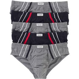 bonprix Herren Maxislip, Gr. 7, grau, Obermaterial: 65% Baumwolle, 35% Polyester, Unterhosen, klassisch geschnittene Passform, sportive Optik, aus