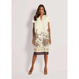 Madeleine Mode MADELEINE Damen Druckkleid "Sommerkleid Viskosekleid mit floralem Muster", beige, Modern, Gr. 36, Obermaterial: 100% Viskose CV., Kleider,