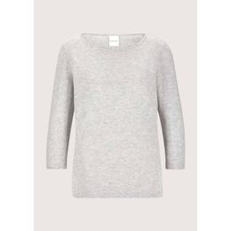 Madeleine Mode MADELEINE Damen Longpullover "Strickpullover Kaschmirpullover mit U-Boot-Ausschnitt", grau, Modern, Gr. 34, Obermaterial: 100% Kaschmir WS.,