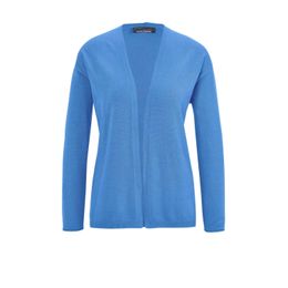 GOLDNER Damen Strickjacke "Offene Strickjacke in Kurzform", blau, Gr. 40, Obermaterial: 60% Viskose CV. 40% Baumwolle CO., Strickjacken, keine/nicht