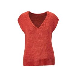 GOLDNER Damen Rundhalspullover "Pullunder", rot, Gr. 46, Obermaterial: 100% Polyacryl PAN., Pullover, fully fashioned gestrickter Ausschnitt