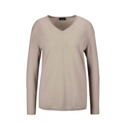 GOLDNER Damen Strickpullover "Kurzgr&ouml;&szlig;e Basicpullover mit V-Ausschnitt", beige, Gr. 23, Obermaterial: 100% Kaschmir WS., Pullover, Aufwendig in Form