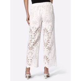 Heine Damen Webhose, wei&szlig;, Gr. 38, unifarben, 100% Baumwolle, Hosen