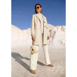 Madeleine Mode MADELEINE Damen Langmantel "Trenchcoat Trenchcoat mit Reverskragen", wei&szlig;, Modern, Gr. 44, Obermaterial: 92% Polyester PES. 8% Viskose CV., M&auml;ntel,