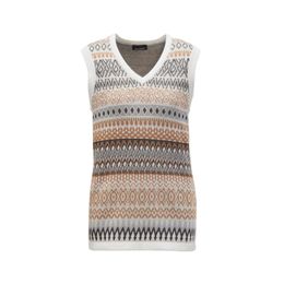 GOLDNER Damen Pullunder "Herbstweste im Norweger-Look", braun, Gr. 50, Obermaterial: 50% Baumwolle CO. 50% Polyacryl PAN., Pullover, Norwegermuster