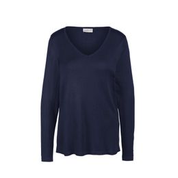 GOLDNER Damen Strickpullover "Unkomplizierter Pullover mit V-Ausschnitt", blau, Gr. 42, Obermaterial: 100% Polyacryl PAN., Pullover, Ohne