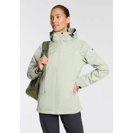 Killtec Damen Funktionsjacke "KOS 133 WMN JCKT", gr&uuml;n, Gr. 58, Web, Obermaterial: 100% Polyester, Jacken, mit Kapuze, wasserdicht, winddicht,