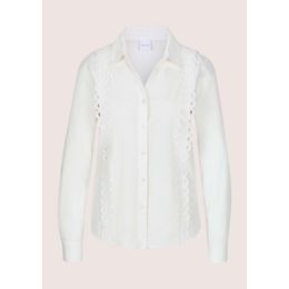 Madeleine Mode MADELEINE Damen Hemdbluse "Hemdbluse Baumwollbluse mit Spitzendetails", wei&szlig;, Modern, Gr. 42, Obermaterial: 100% Baumwolle CO., Blusen, Dekorative
