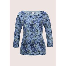 Madeleine Mode MADELEINE Damen Longpullover "Kaschmirpullover Leichter Feinstrickpullover mit Paisley-Muster", wei&szlig;, Modern, Gr. 40, Obermaterial: 100% Kaschmir